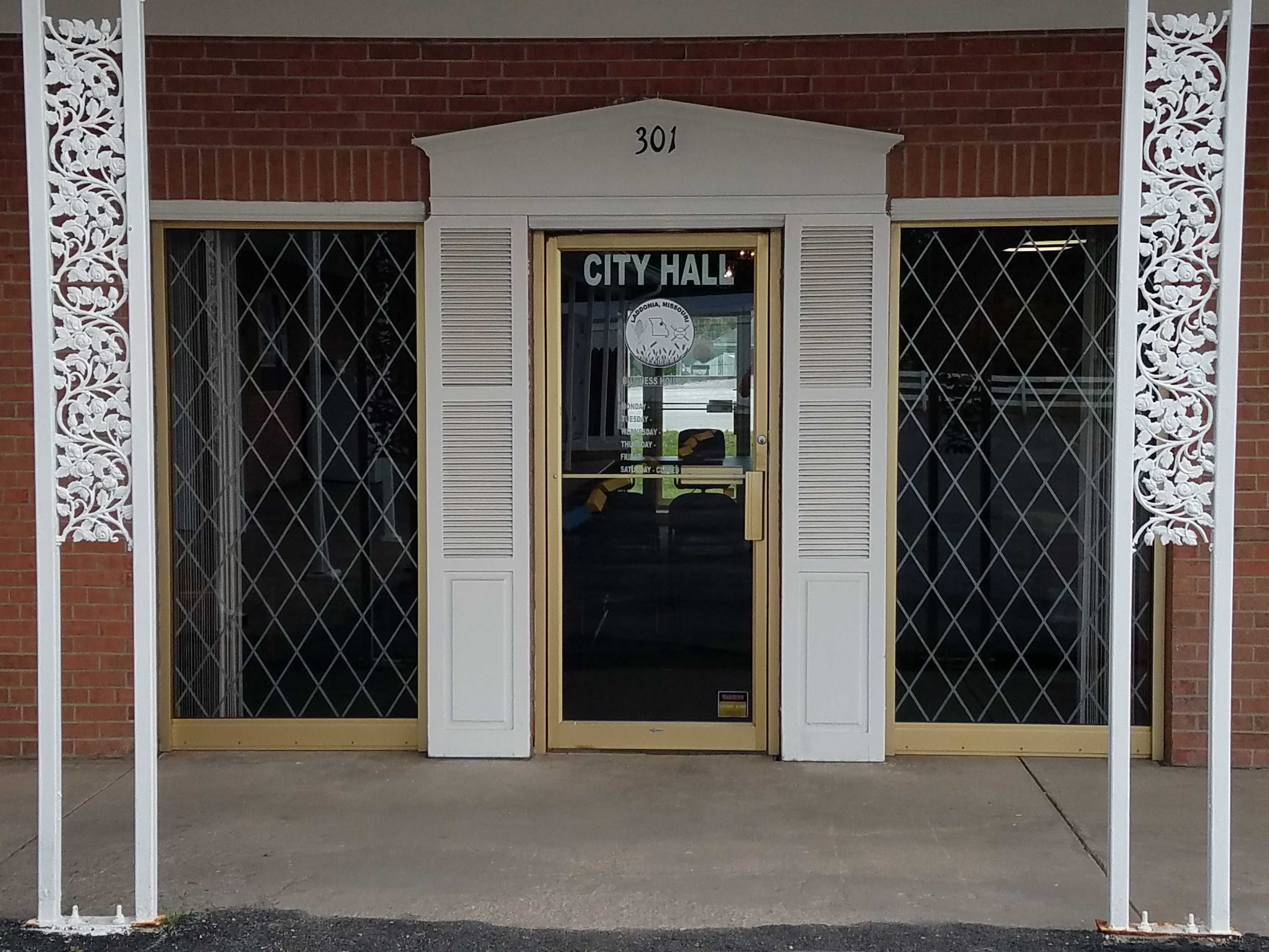 City Hall front door – Laddonia Missouri